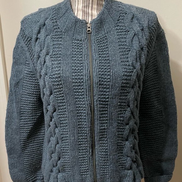 Sundance | Sweaters | Sundance Catalog Cable Knit Pure Wool Zip Up ...
